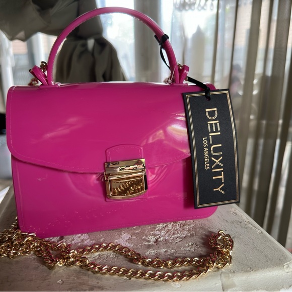 Deluxity | Bags | Deluxity Los Angeles Orange Jelly Crossbody With Gold ...